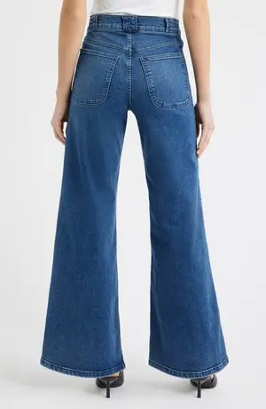 FRAME Modern Pocket High-waist Wide-leg Jeans