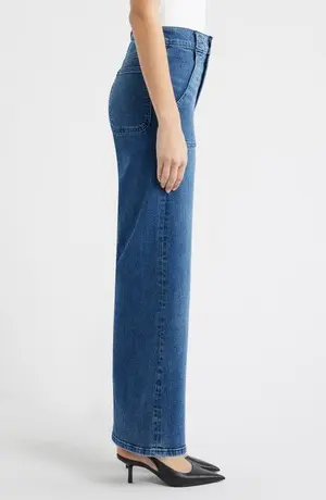 FRAME Modern Pocket High-waist Wide-leg Jeans