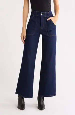 FRAME Modern Pocket High-waist Wide-leg Jeans - Rinse