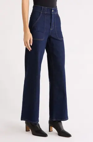 FRAME Modern Pocket High-waist Wide-leg Jeans
