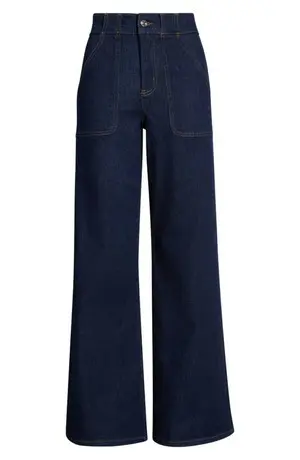 FRAME Modern Pocket High-waist Wide-leg Jeans