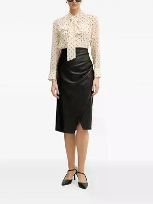 JOOP! Polka-dot Tie Blouse