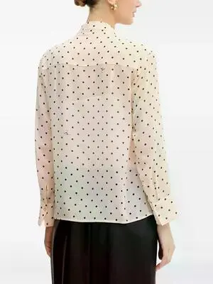 JOOP! Polka-dot Tie Blouse
