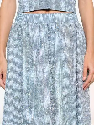 Sandro Maxi Striped Sequined Skirt - Blue