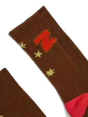 ALEX ZONO Star Intarsia Crew Socks