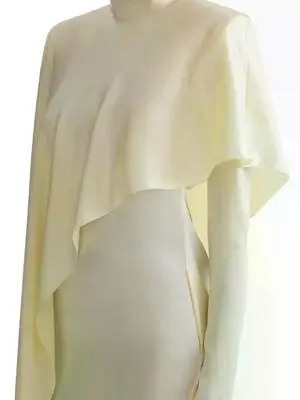 MUGLER Draped High-neck Midi Dress - Neutrals