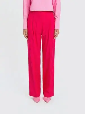 TWINSET Straight Leg Stretch Cotton Trousers