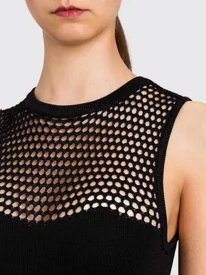 TWINSET Mesh Viscose Blend Midi Dress