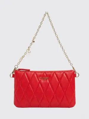TWINSET Quilted Shoulder Bag With Chain Strap And Pearl Detail - Red