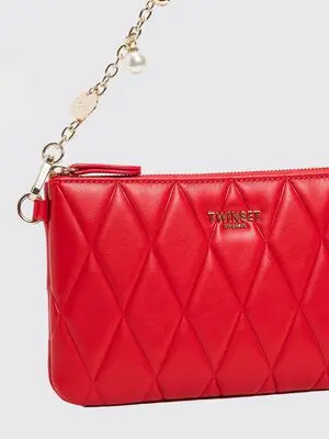 TWINSET Quilted Shoulder Bag With Chain Strap And Pearl Detail