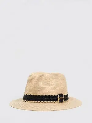 TWINSET Raffia Fedora Hat - Natural
