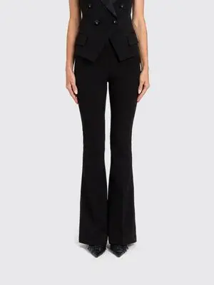 TWINSET Flared Stretch Viscose Blend Trousers - Black