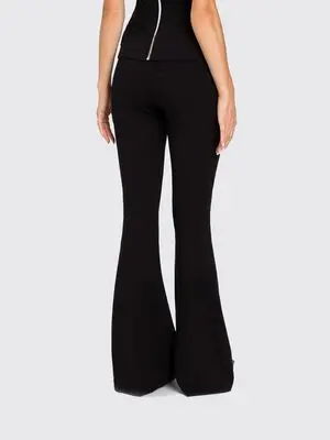 TWINSET Flared Stretch Viscose Blend Trousers