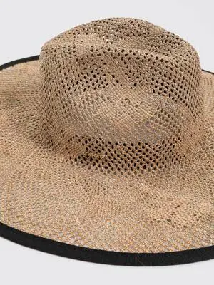 TWINSET Raffia Panama Hat With Abstract Pattern