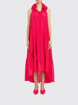 TWINSET Sleeveless Tiered Ruffled Dress - Fuchsia