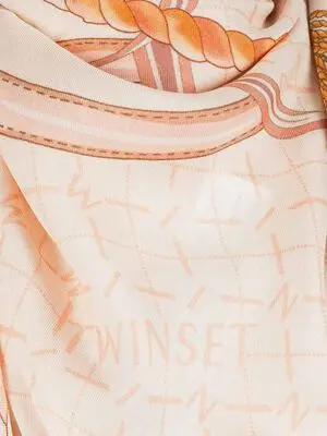TWINSET Viscose Scarf With Chain Print