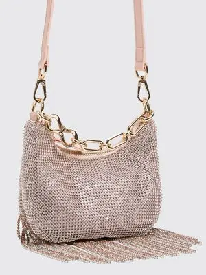TWINSET Embellished Crystal Mini Bag With Fringe - Peach