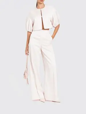 TWINSET Wide Leg Crêpe Trousers - Sand