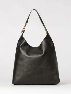 TWINSET Smooth Leather Shoulder Bag - Black