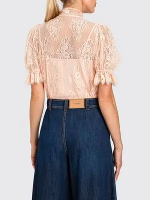 TWINSET Lace Pussy Bow Shirt