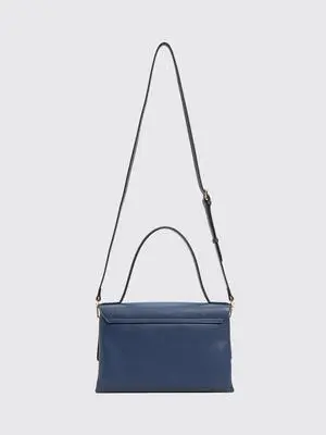 TWINSET Rectangular Synthetic Leather Bag With Buckle Closure And Top Handle - Navy