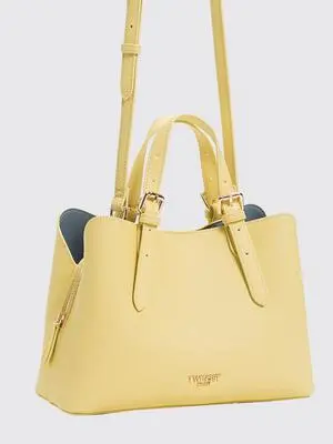 TWINSET Grained Synthetic Leather Satchel Bag - Lime