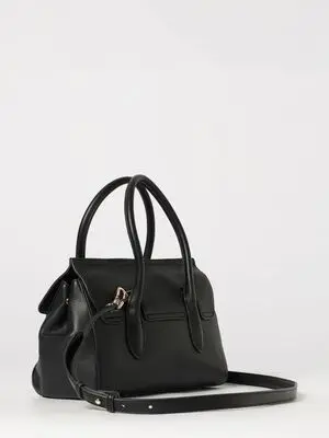 TWINSET Grained Faux Leather Top Handle Bag - Black