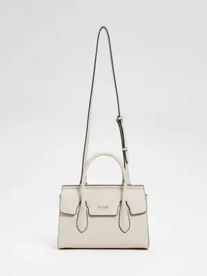 TWINSET Grained Faux Leather Top Handle Bag - White