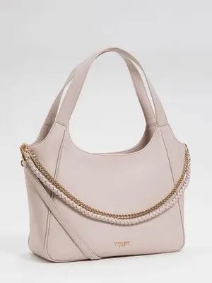 TWINSET Faux Leather Handbag With Chain Detail