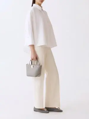 Fabiana Filippi Wide Leg Stretch Cotton Trousers