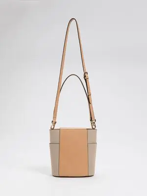 TWINSET Mini Bucket Bag In Twill And Faux Leather