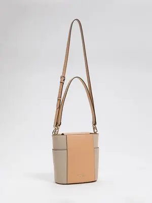 TWINSET Mini Bucket Bag In Twill And Faux Leather