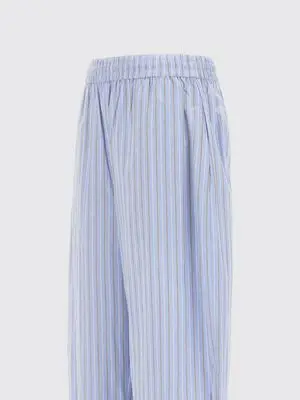 ROTATE BY BIRGER CHRISTENSEN Striped Cotton Palazzo Trousers