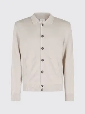Eleventy Collared Button-up Sweater - Sand