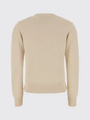 Kenzo Cotton And Wool Crew Neck Knit Top With Boke Heart Logo - Beige