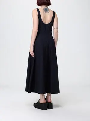 Staud Square Neck Midi Dress - Black