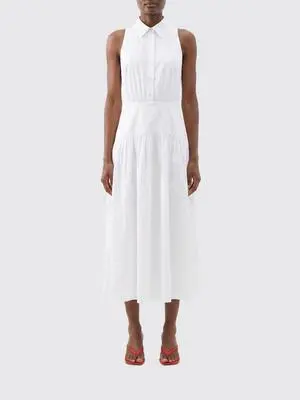 Staud Sleeveless Flared Midi Shirtdress - White