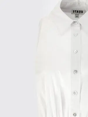 Staud Sleeveless Flared Midi Shirtdress - White