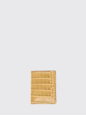 TOM FORD Crocodile Print Leather Card Holder Yellow
