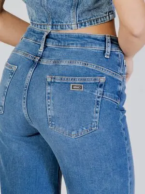 Liu Jo Flared Stretch Denim Jeans - Blue
