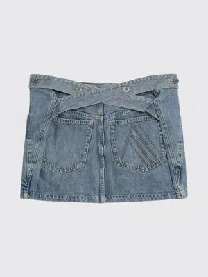 Attico Belted Denim Mini Skirt