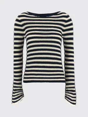 TWINSET Striped Cotton Blend Crewneck Sweater - Multicolor