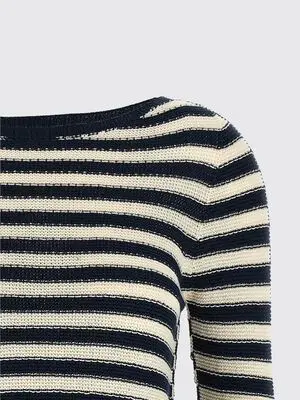 TWINSET Striped Cotton Blend Crewneck Sweater - Multicolor