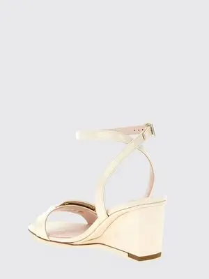 ROGER VIVIER Belle Vivier Wedge Sandals In Patent Leather - White