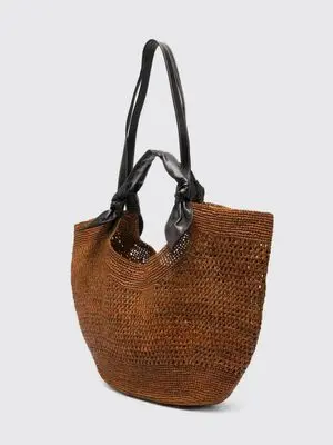 Hereu Fonol Crochet Raffia And Nappa Leather Bag - Brown