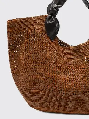 Hereu Fonol Crochet Raffia And Nappa Leather Bag - Brown
