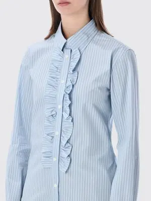 AMI Paris Striped Ruffled Shirt