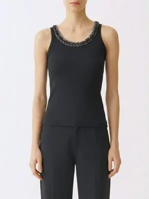 Fabiana Filippi Embellished Neck Tank Top - Black