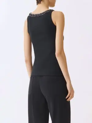 Fabiana Filippi Embellished Neck Tank Top - Black