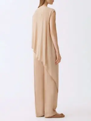 Fabiana Filippi Sleeveless Draped Top - Beige